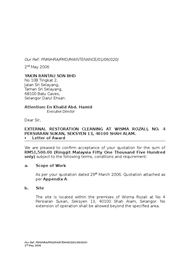 020 Letter Appointment Cleaning | Virtue | Government Information