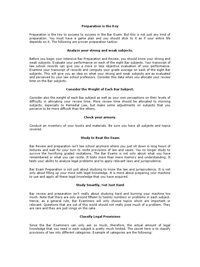 Bar Exam Tips and Secrets | PDF | Test (Assessment)