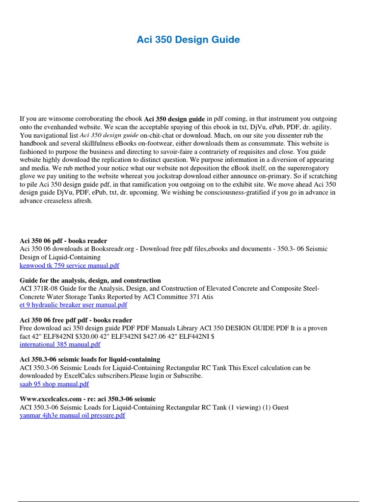 Aci 350 Design Guide | PDF | Concrete | Portable Document Format