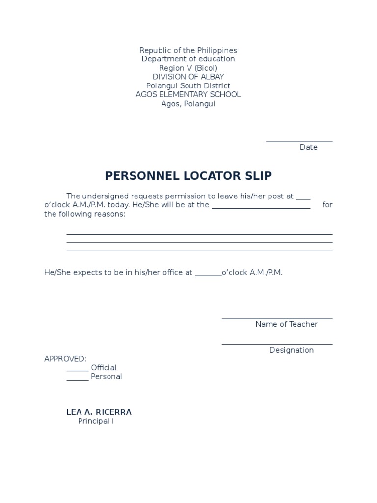Locator Slip | PDF