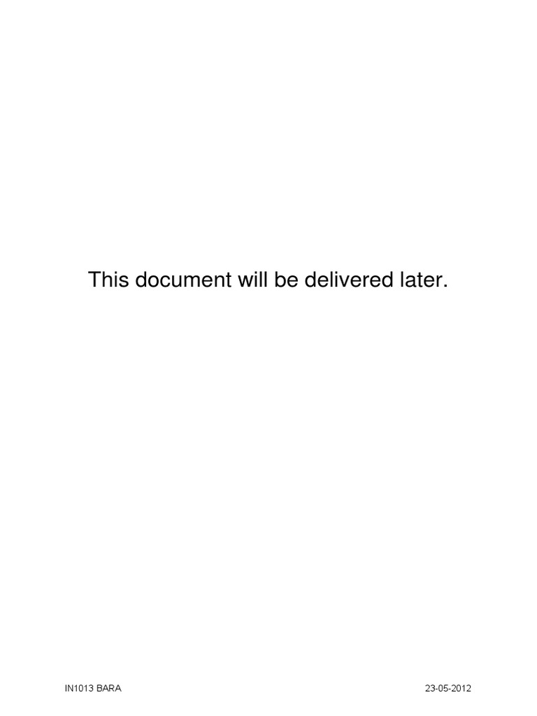 This Document Will Be Delivered Later | PDF