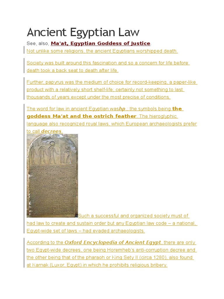 Ancient Egyptian Law | PDF | Ancient Egypt | Slavery