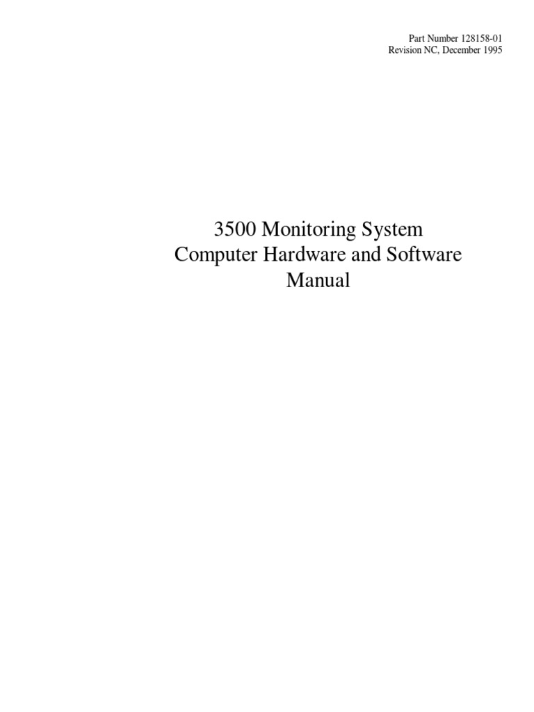 3500 Monitoring System Computer Hardware and Software Manual | PDF ...