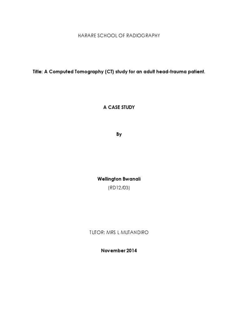 Head Trauma CT Scan Case Study | PDF | Ct Scan | Medical Imaging