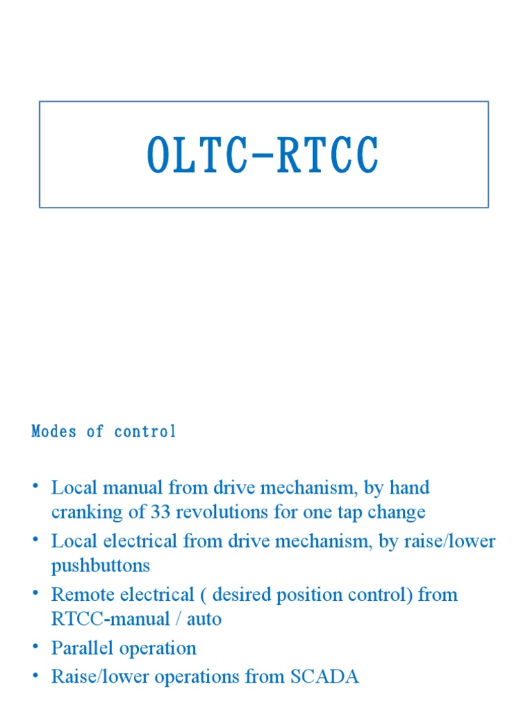 Oltc RTCC | PDF | Transformer | Force