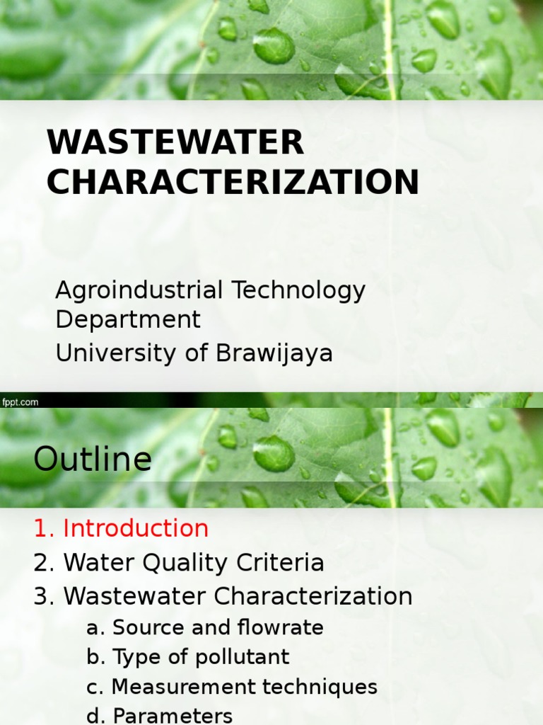 Wastewater Characterization1 | PDF