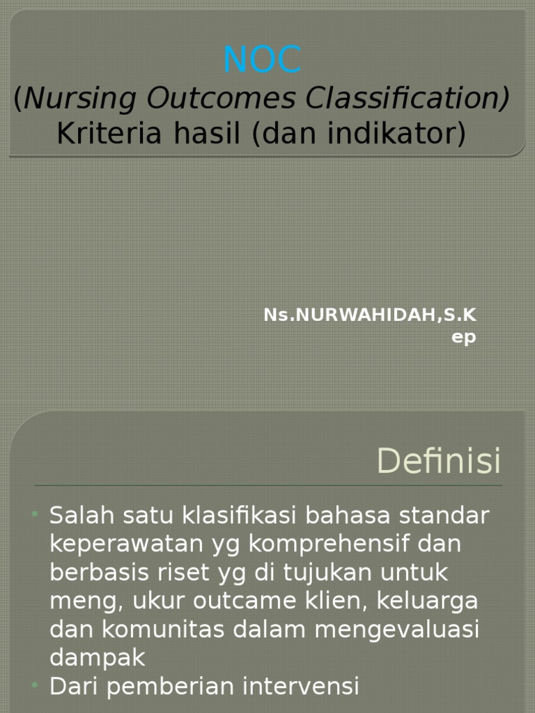 Nursing Outcomes Classification) | PDF