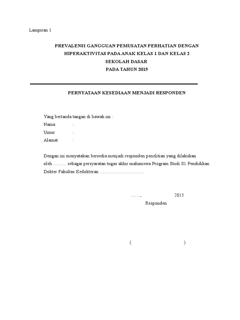 Kuesioner ADHD Anak Sekolah Dasar | PDF | Karier & Perkembangan