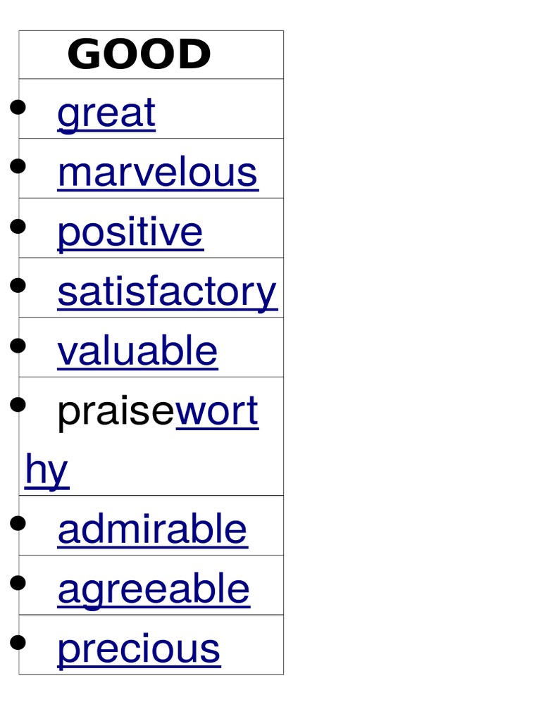 Good Bad Synonyms | PDF