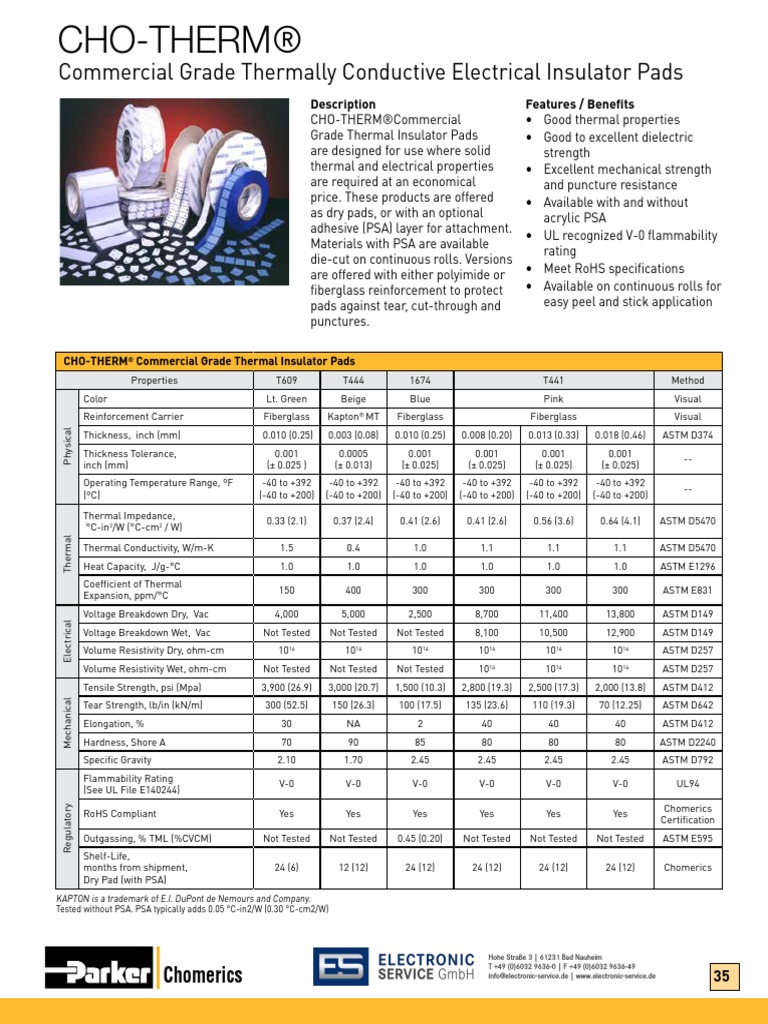cho_therm | Insulator (Electricity) | Electrical Resistivity And ...