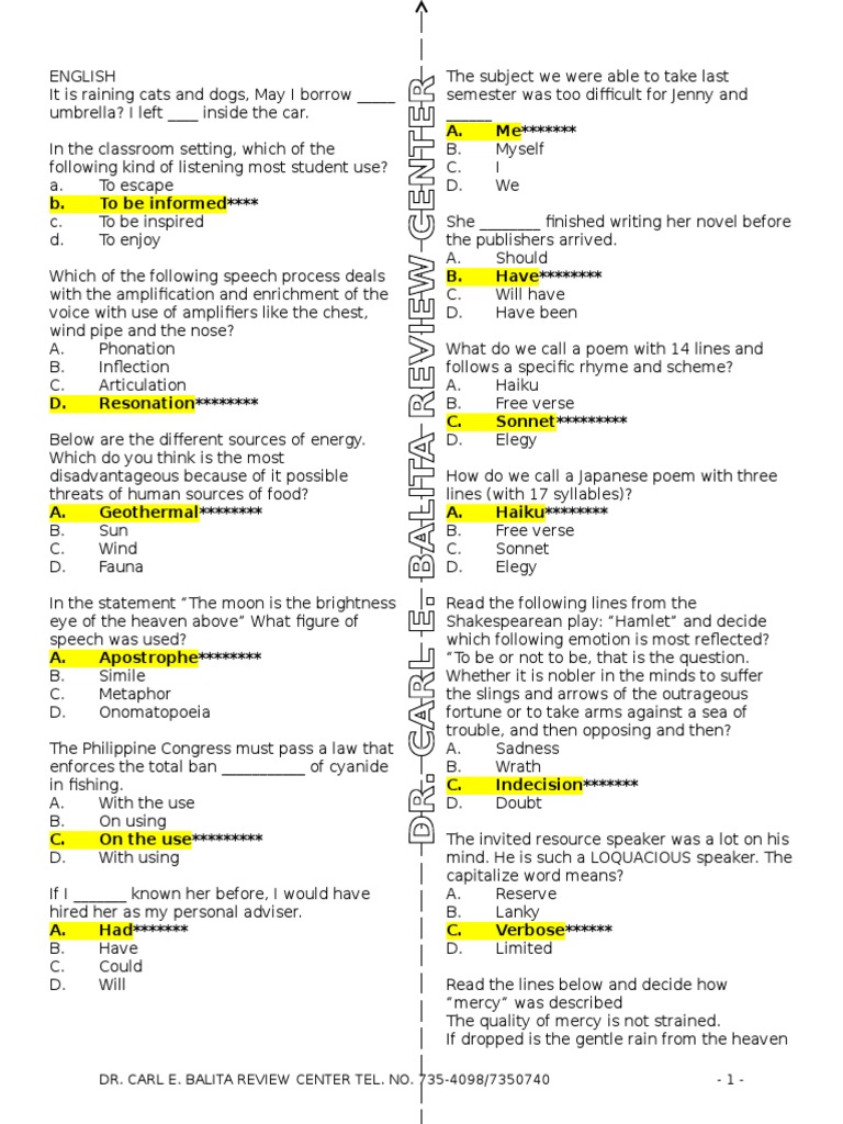 CBRC English - Bocaue | PDF | Poetry | Languages