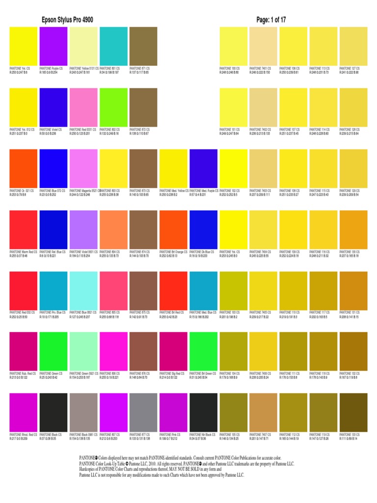 Base de Cores Impressora Epson.pdf | Cor | Qualia