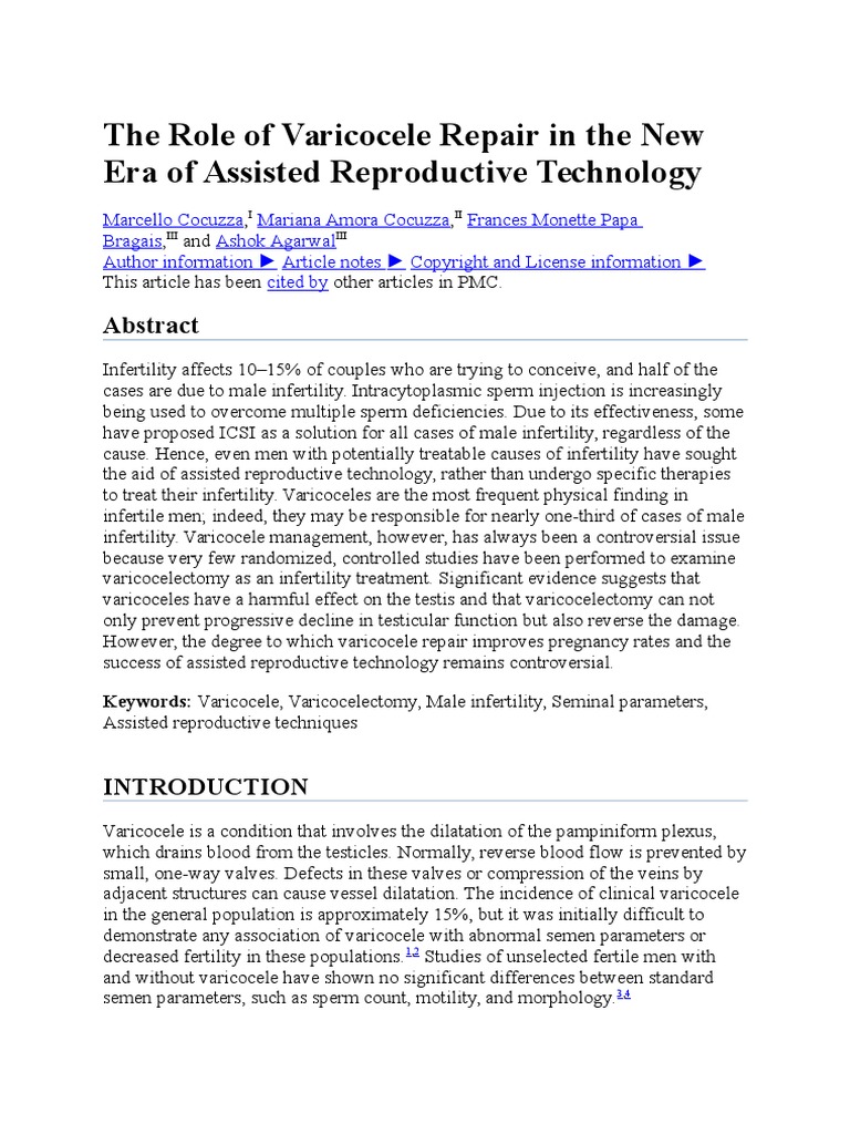 Jurnal Varikokel | PDF | Infertility | In Vitro Fertilisation