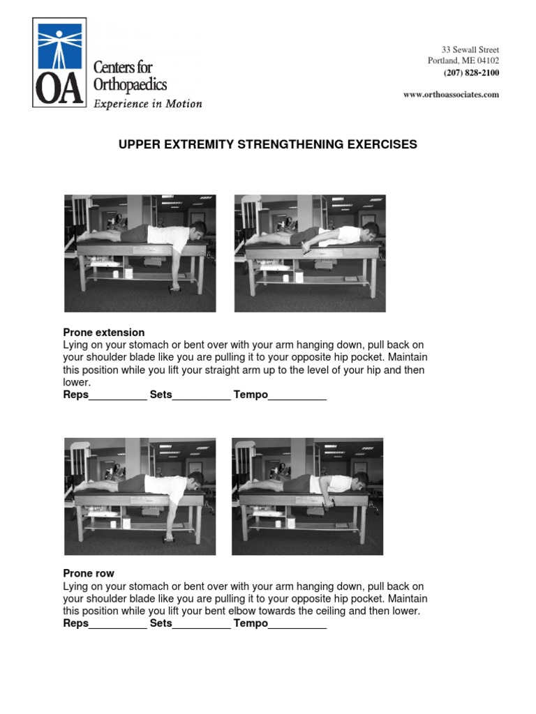 UE General Strengthening Exercises | Anatomical Terms Of Motion ...