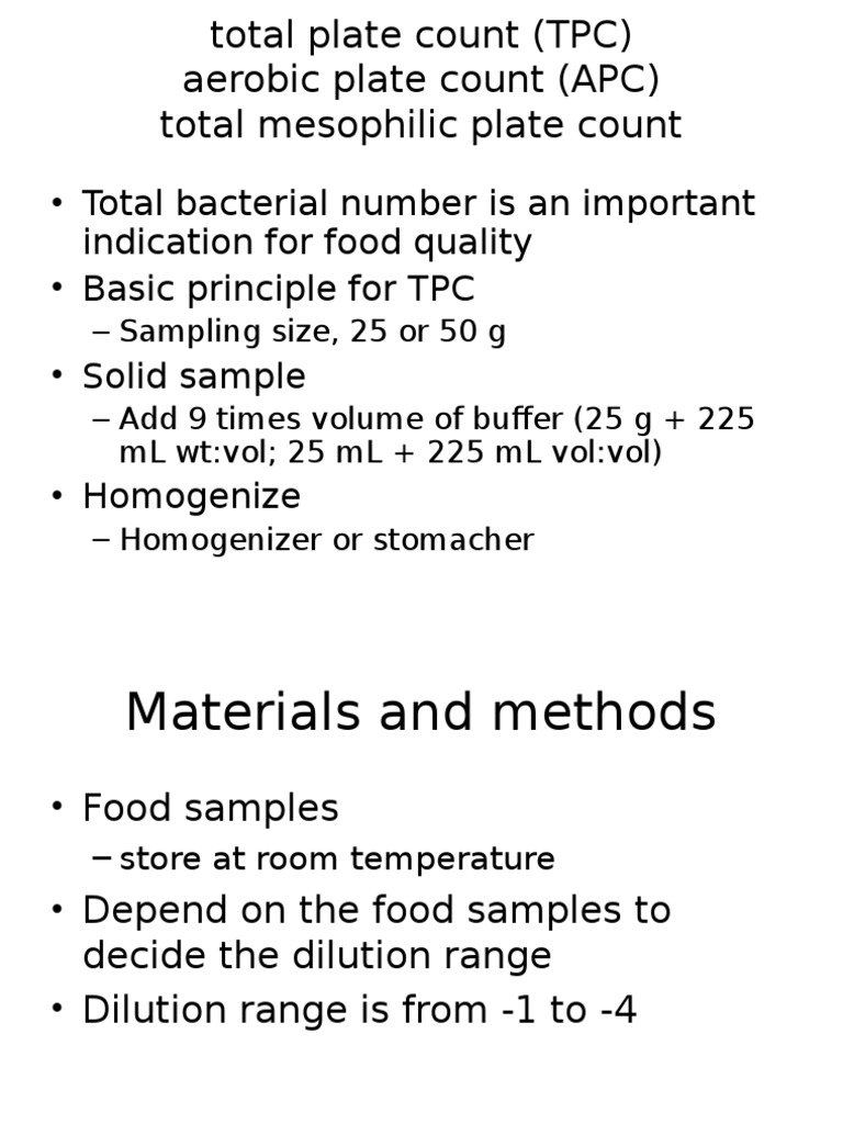 Total Bacterial Number Is An Important Indication For Food Quality ...
