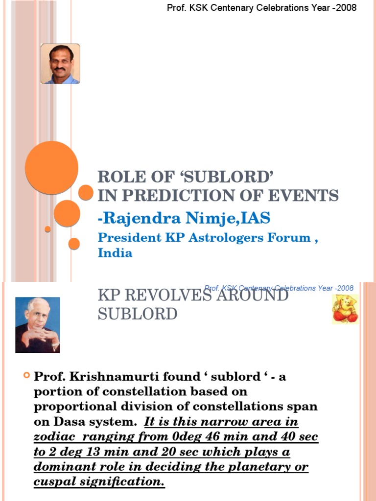 Role of Sub Lord | PDF | Planets In Astrology | Astrology