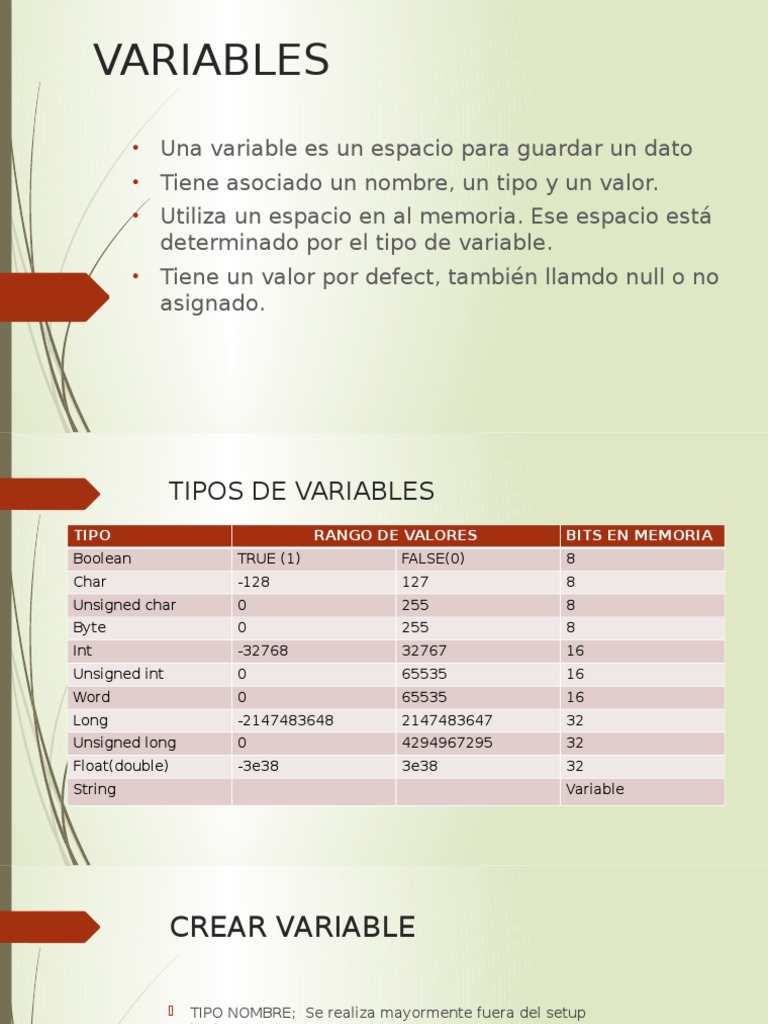 Variables Arduino | PDF