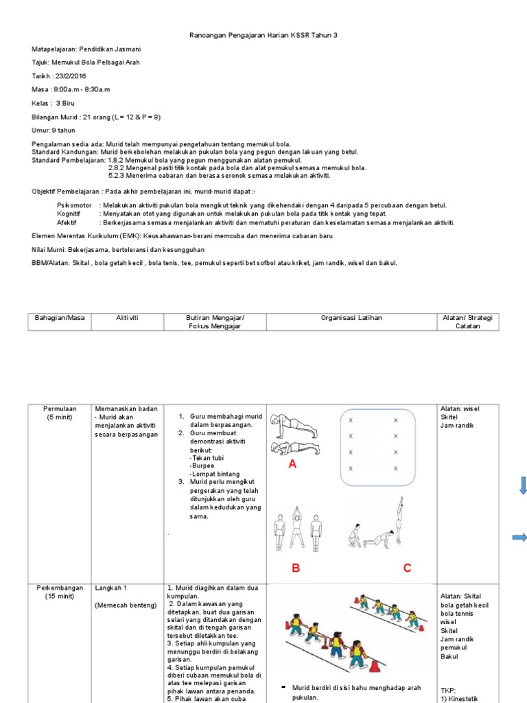 RPH PJ Tahun 3 (Memukul Bola) | PDF