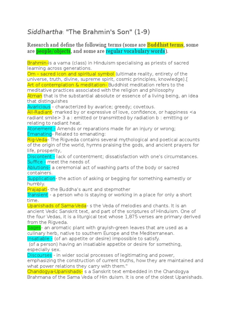 Siddhartha - The Brahmins Son | PDF | Vedas | Religious Belief And Doctrine