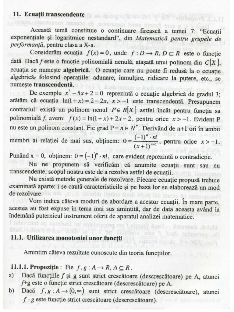 Ecuatii Transcendente PDF | PDF