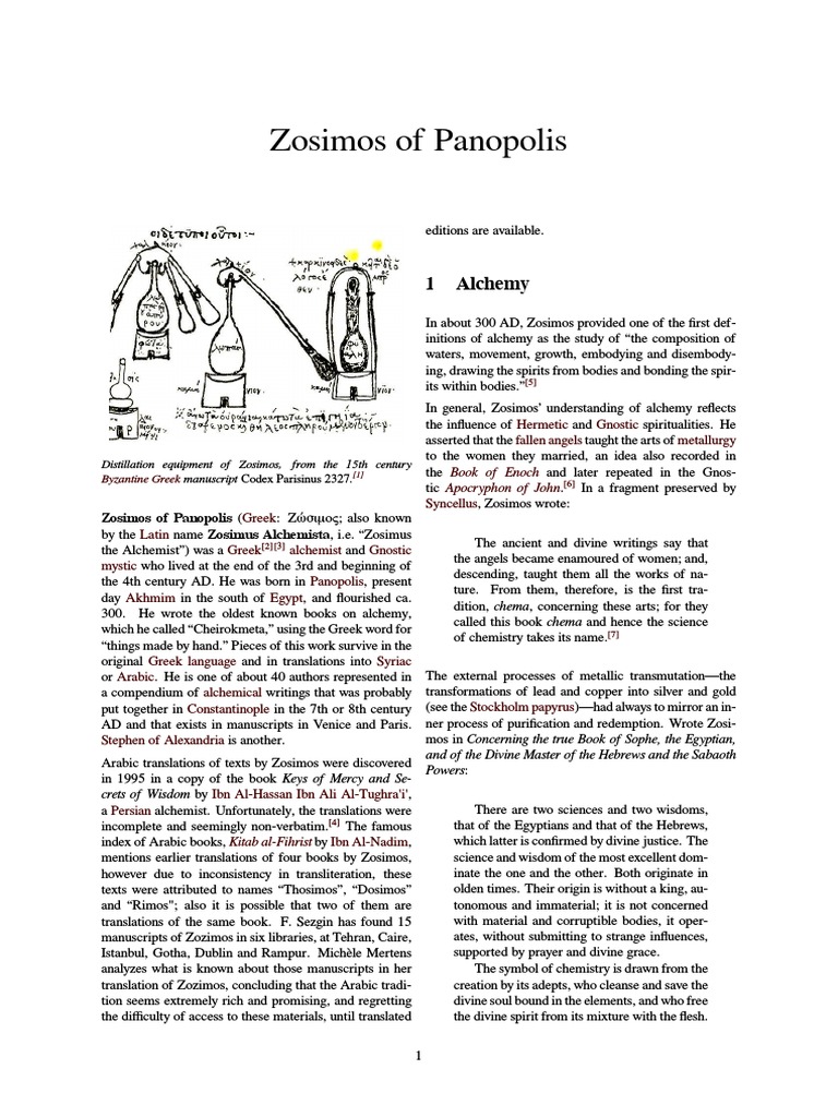 Zosimos of Panopolis | PDF | Esotericism | Religious Belief And Doctrine