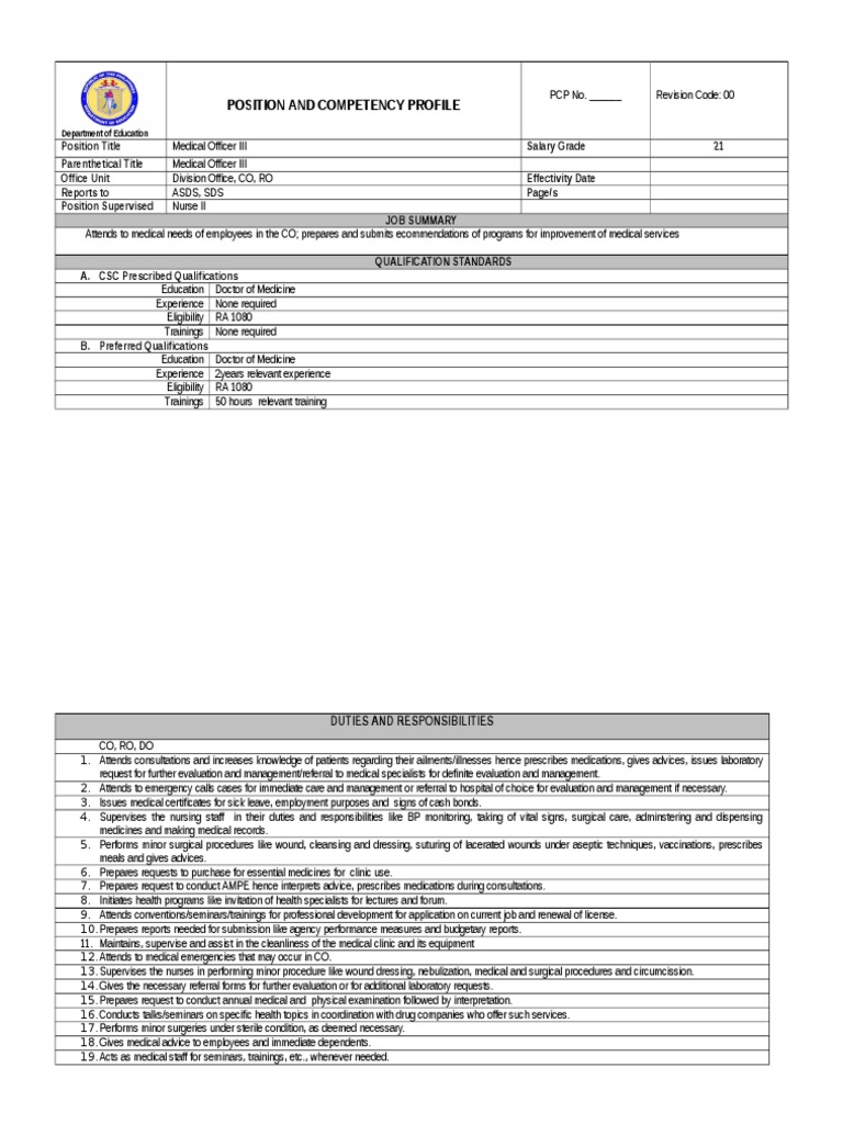 A Comprehensive Profile of the Duties and Responsibilities of a Medical ...