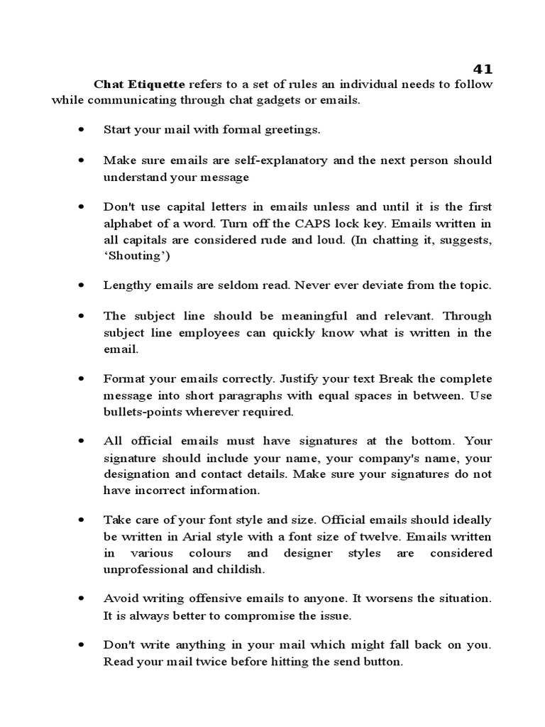 Chat Etiquette | PDF