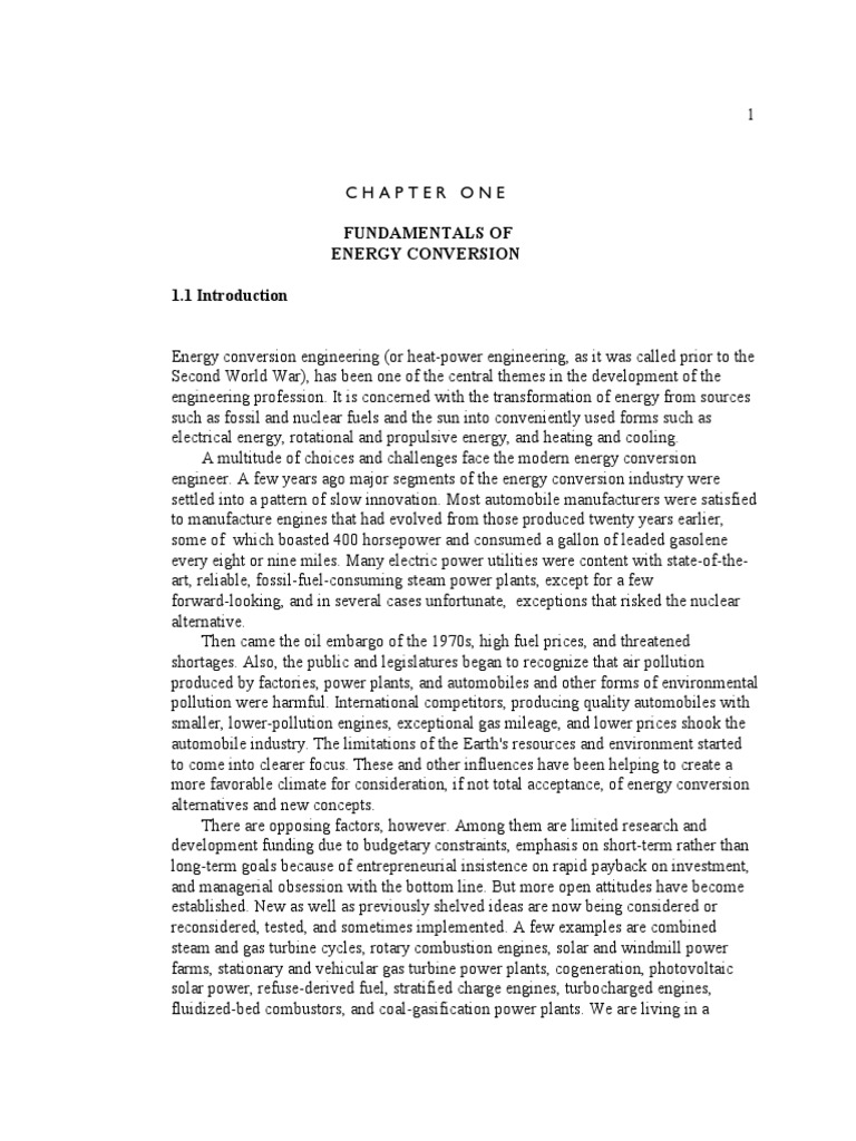 Chapter1 - Fundamentals of Energy Conversion PDF | PDF