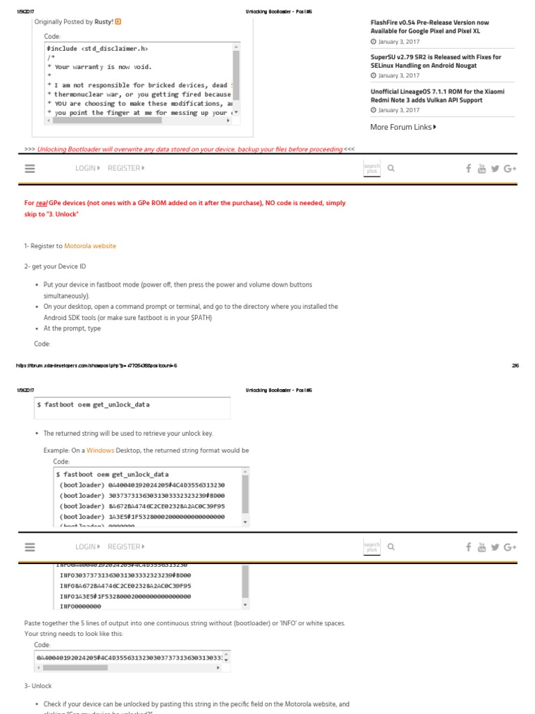 Unlocking Bootloader - Post #6 | PDF | Booting | Graphical User Interfaces