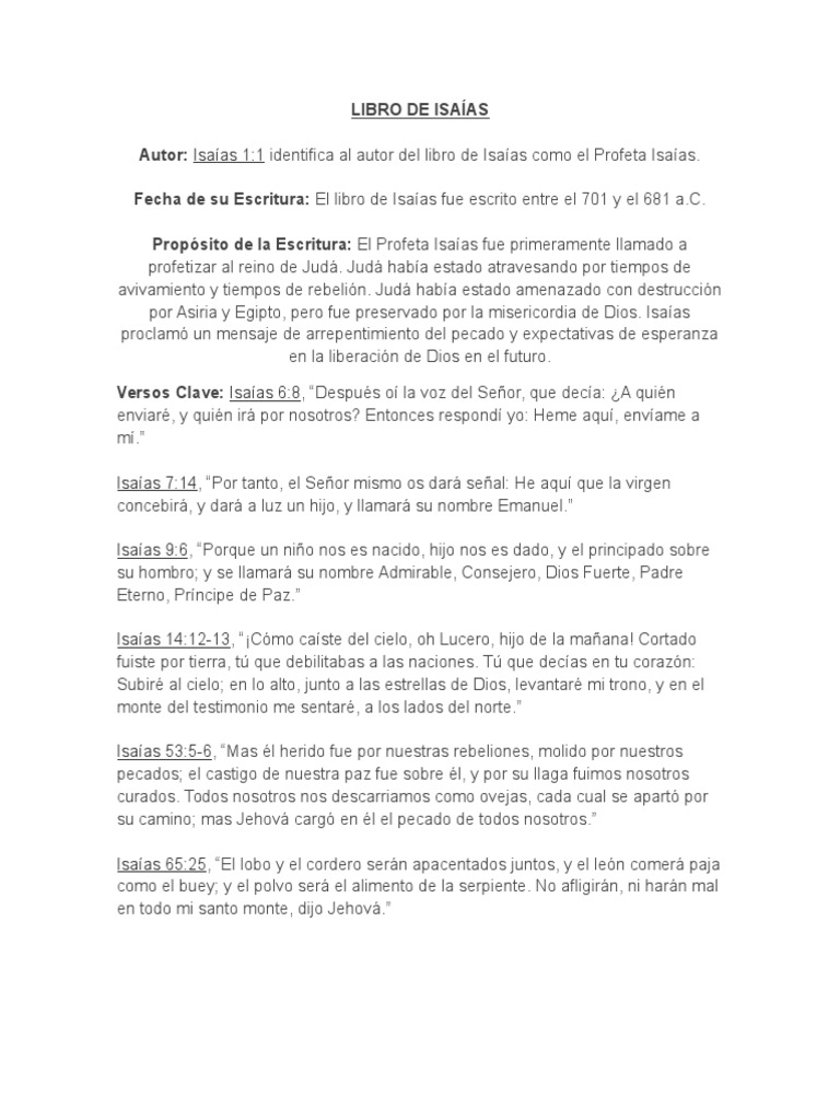 Libro de Isaías | PDF | Isaias | Libro de Isaías