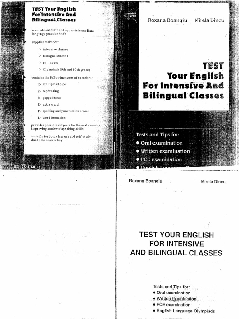 Test Your English For Intensive and Bilingual Classes | PDF