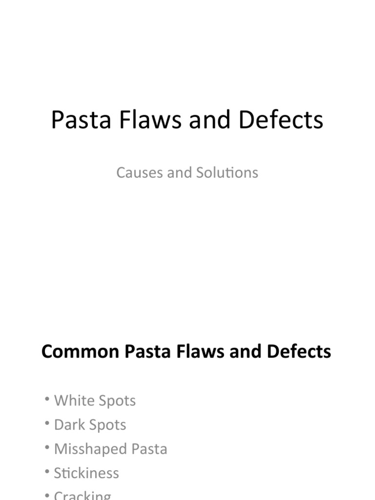 Pasta Flaws and Defects | PDF | Pasta | Humidity