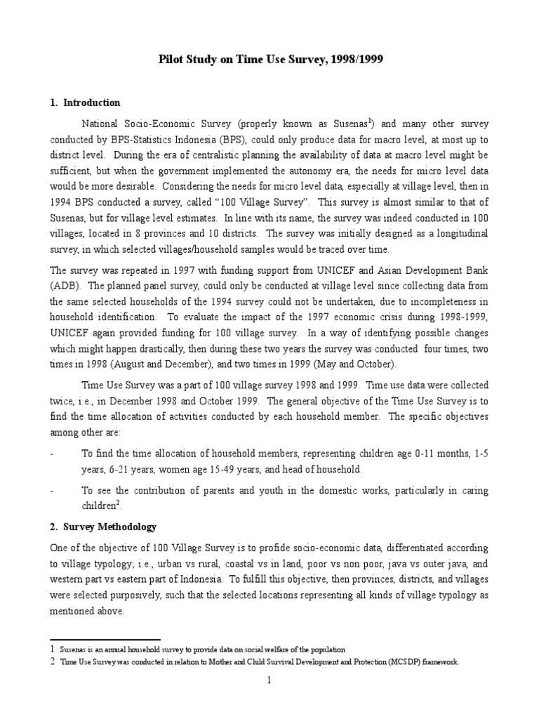 Pilot Study | PDF | Survey Methodology | Leisure
