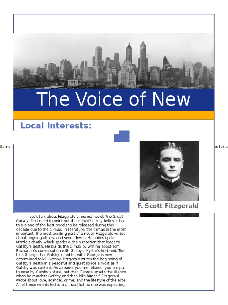 the great gatsby newspaper | The Great Gatsby | F. Scott Fitzgerald