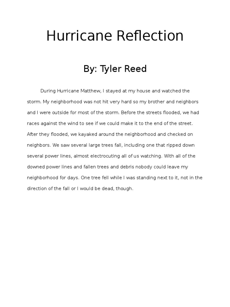 Hurricane Reflection | PDF