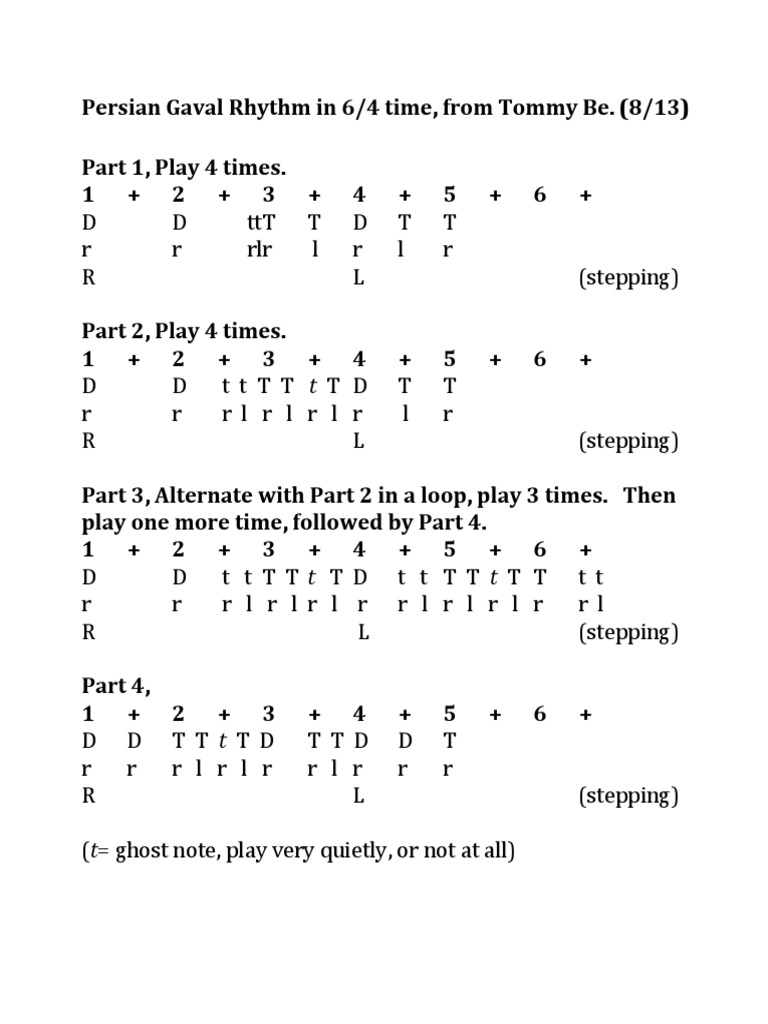 Persian Gaval Rhythm in 6 | PDF