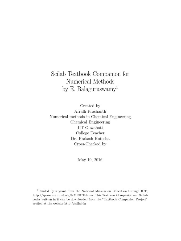 Numerical Methods - E. Balaguruswamy | PDF | Interpolation | Numerical Analysis