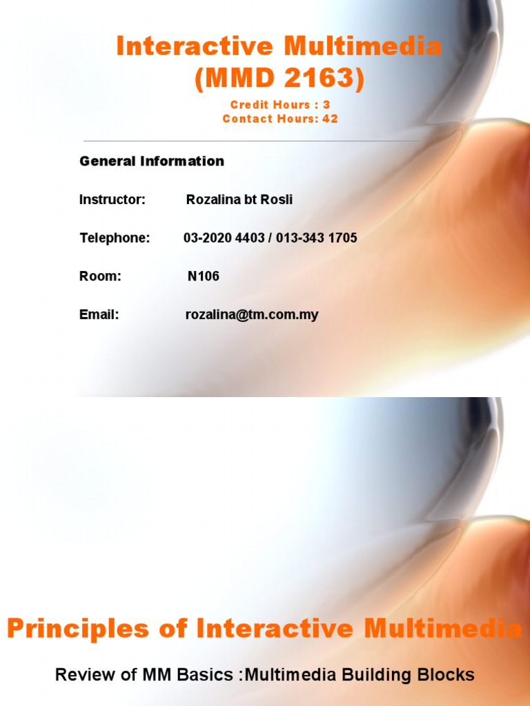 Interactive Multimedia (MMD 2163) : General Information | PDF ...