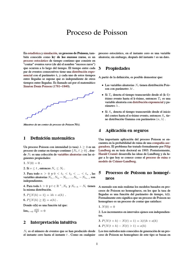 Proceso de Poisson | PDF | Métodos matemáticos y cuantitativos ...