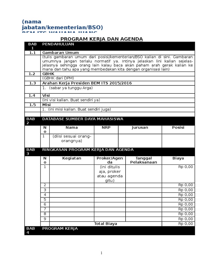 Template Laporan Kerja | PDF
