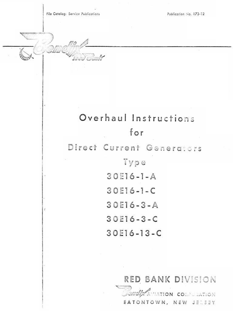 Bendix Generators - Overhaul Instructions | PDF | Electrical Connector ...