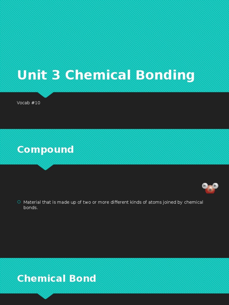Unit 3 Chemical Bonding Vocab 10 | PDF