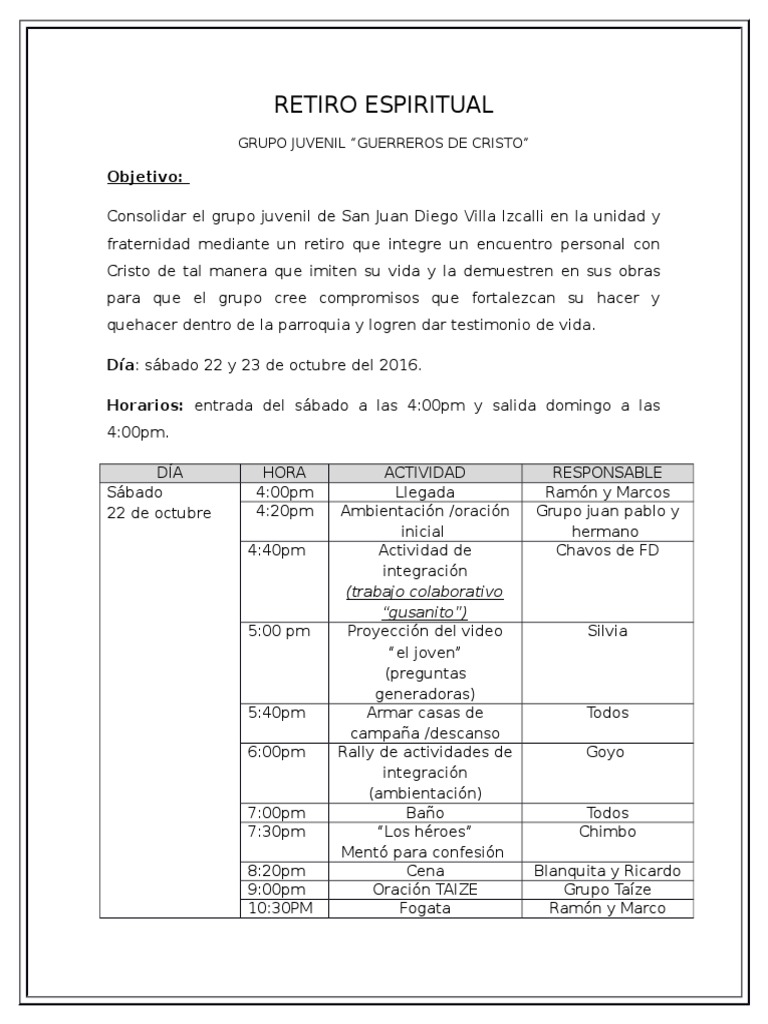 Retiro Espiritual | PDF