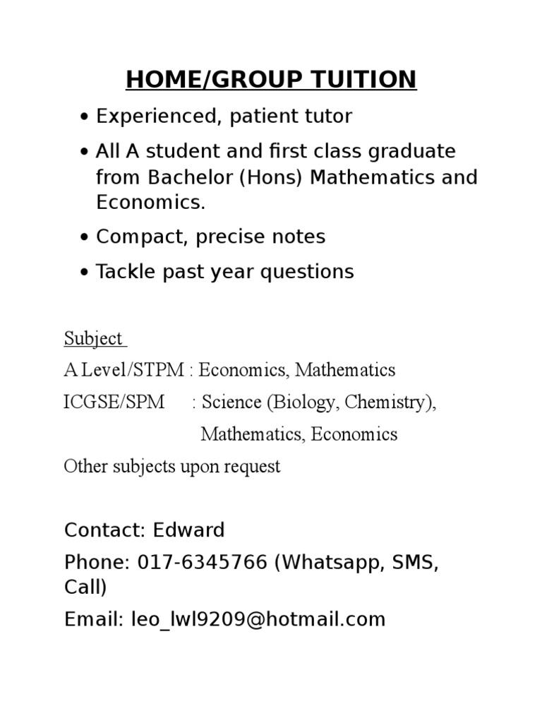 Home Tuition Flyer | PDF