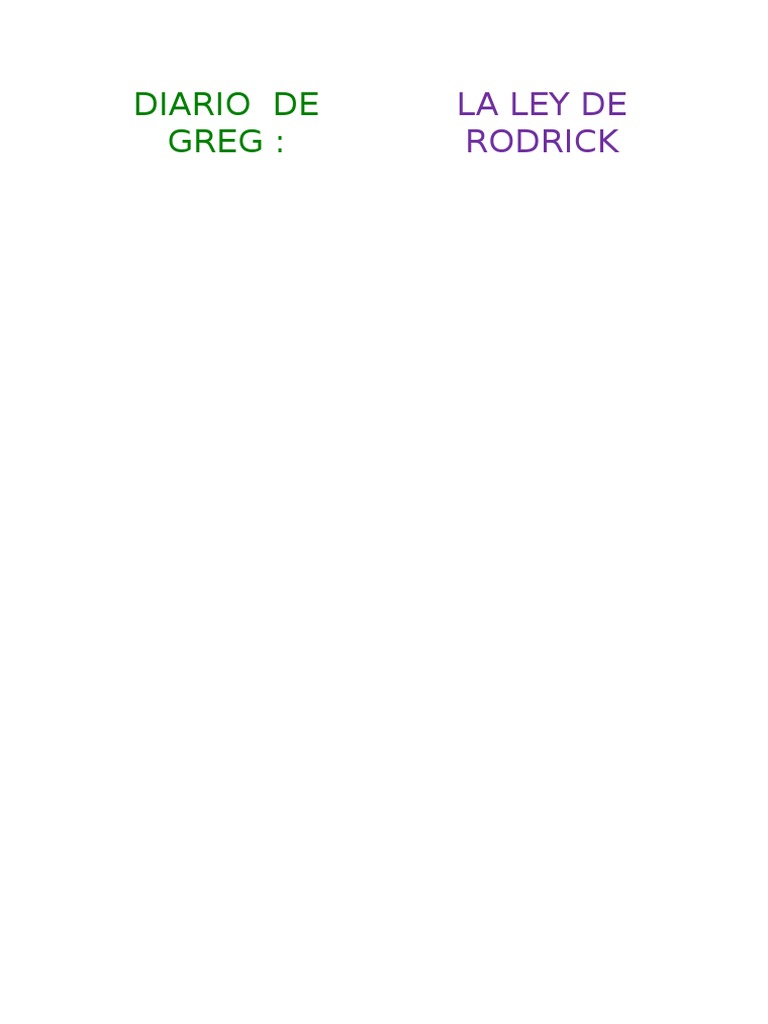 Aventuras de Greg en "Rodrick Rules" | PDF | Juegos y actividades ...