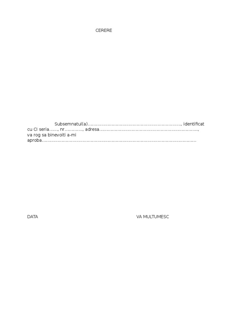 Model Cerere | PDF