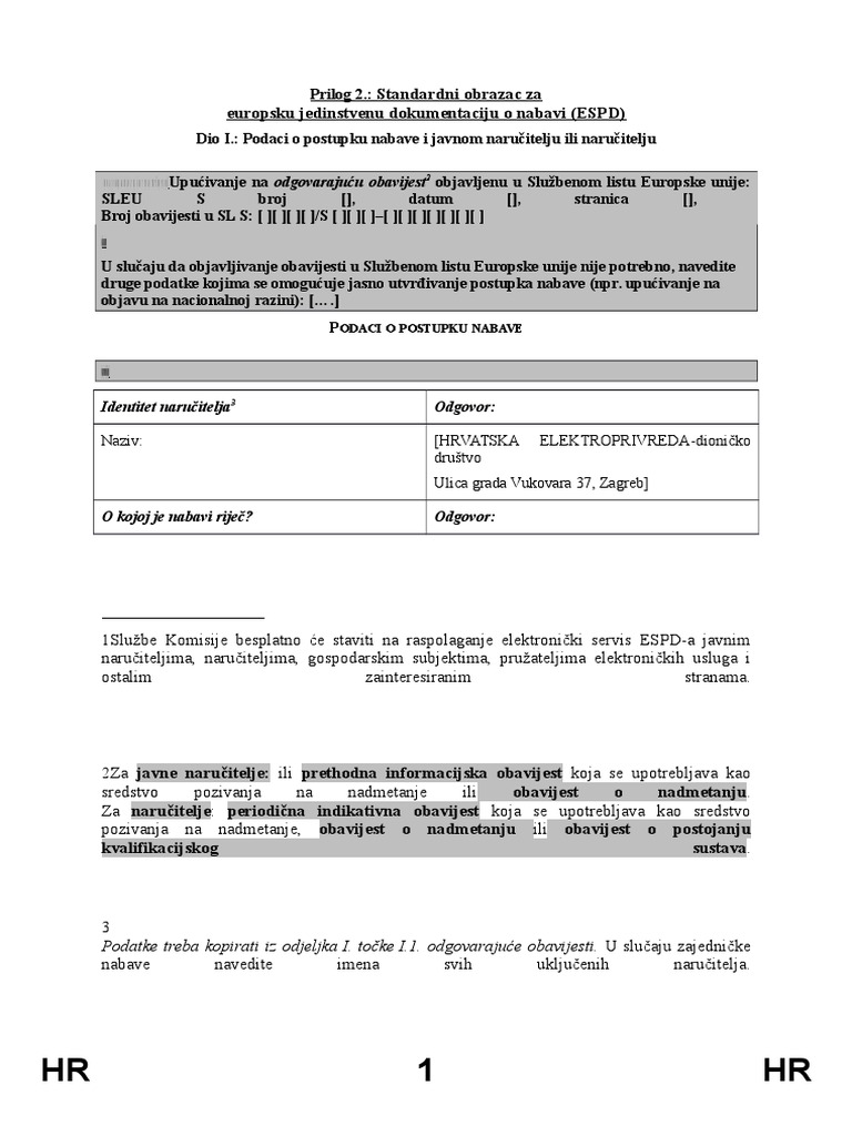 2. ESPD-obrazac