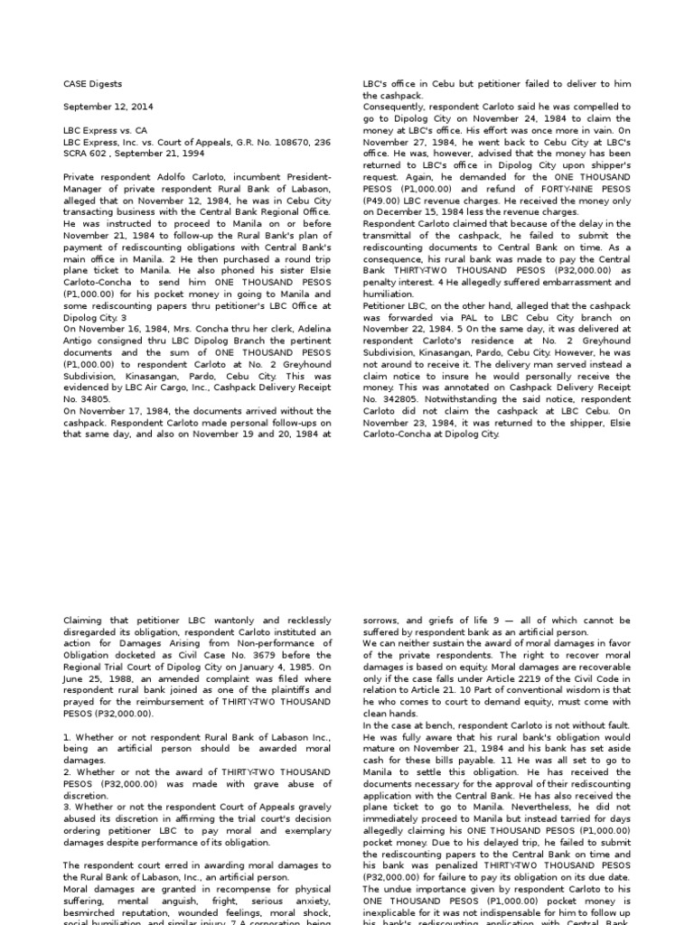 Corpo CASE Digests | PDF | Defamation | Damages