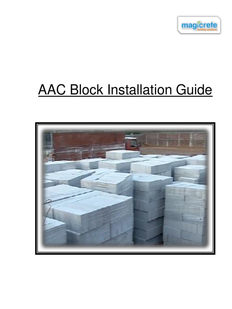 AAC Block Installation Guide | PDF | Concrete | Industries