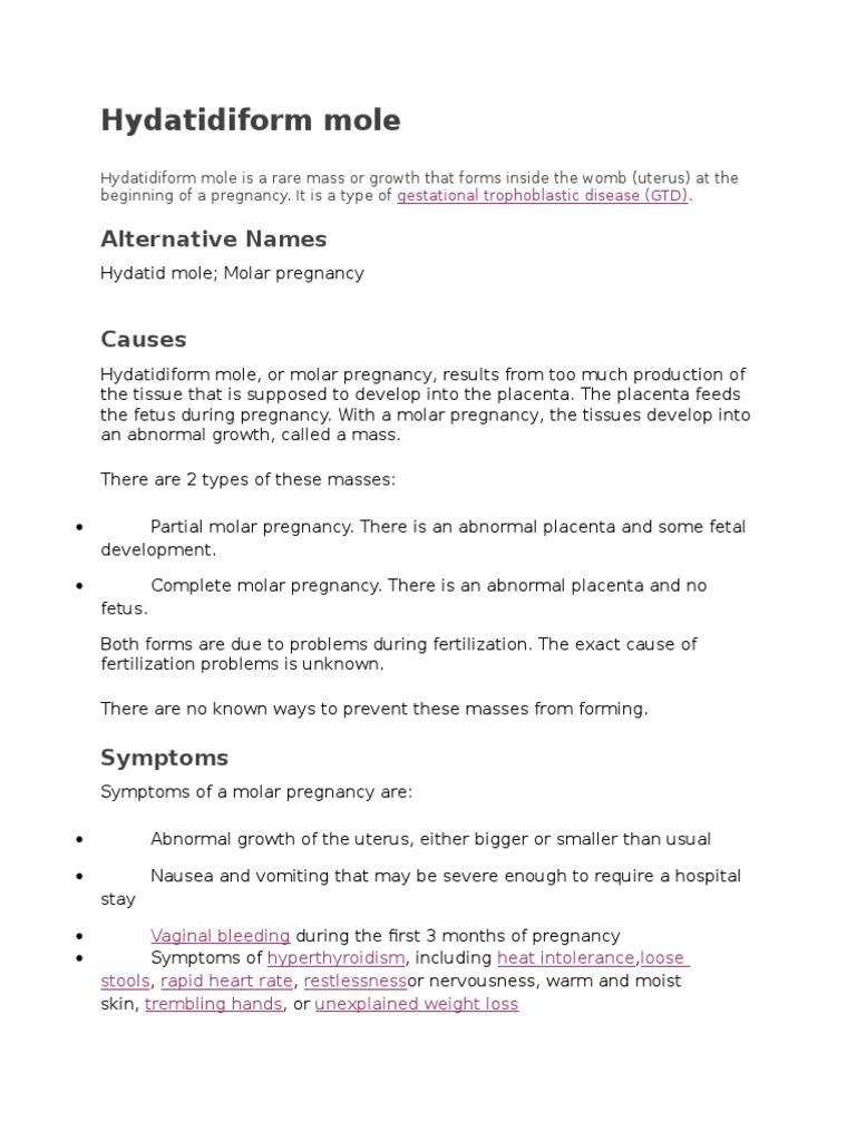 Hydatidiform Mole | Pregnancy | Motherhood